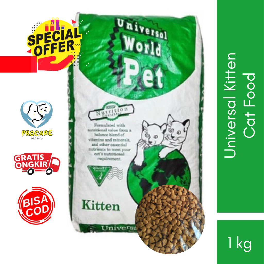 Jual Makanan kucing Universal kitten 1kg / Makanan Kucing UNIVERSAL ...
