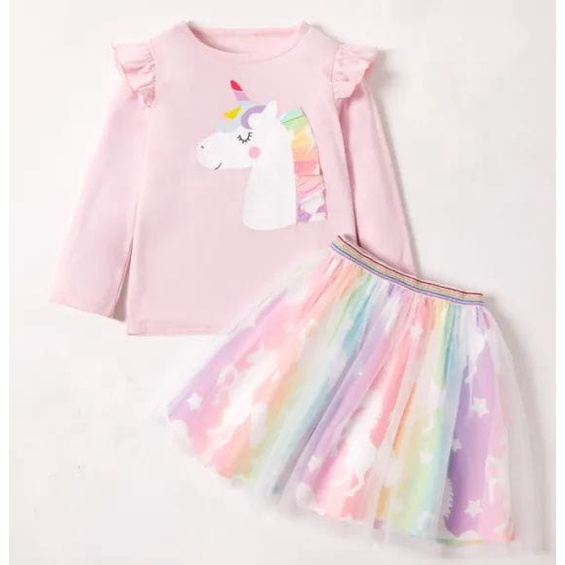 Jual Baju Setelan Rok Tutu Unicorn Anak Cewek Impor ukuran 2-8tahun ...