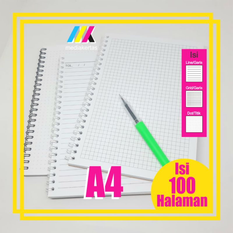 Jual Notebook Jurnal Book Buku Catatan Putih Hvs A4 Murah Garis/Line ...