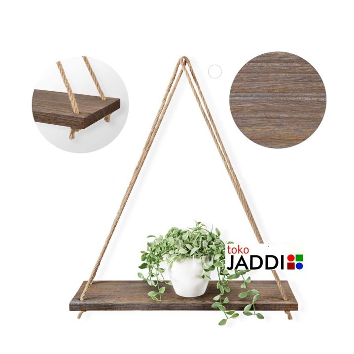 Jual [COD] Rak Kayu Tali [30x9cm] Ambalan Amtali kayu gantung tali goni ...