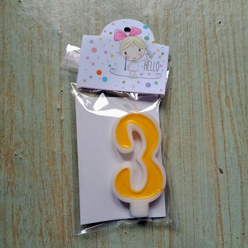 Jual Lilin Angka Warna Kuning / Lilin Kue Ulang Tahun Party Angka 3 ...