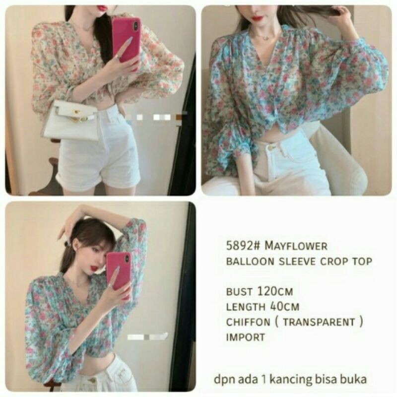 Jual Shervi MayFlower Balloon Crop | Shopee Indonesia