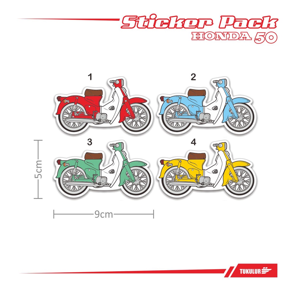 Jual 4 PCS | STICKER PACK MOTOR JADUL HONDA C50 PISPOT | 001 | Shopee ...