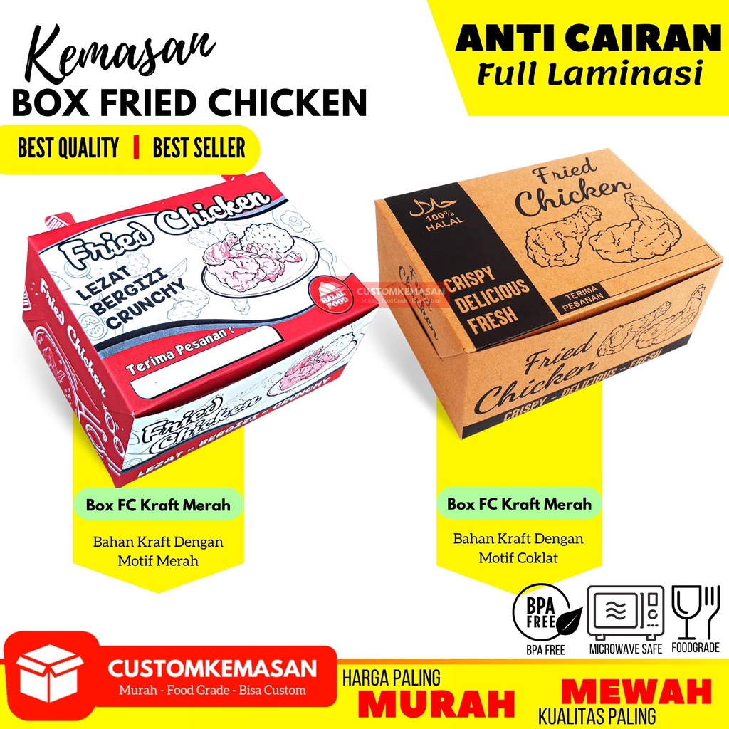 Jual Box Fried Chicken / Kemasan Box Fried Chicken / Dus Fried Chicken ...