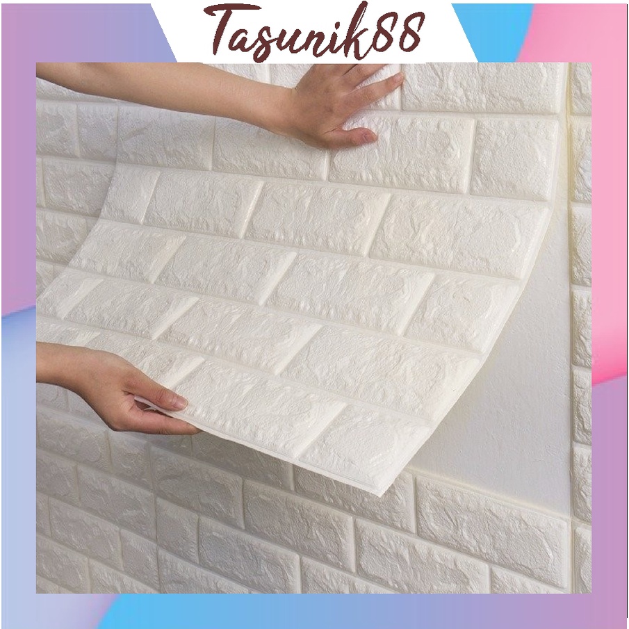 Jual ⭐TasUnik88⭐ Wallpaper Dinding Foam 3D / Stiker Wallpaper Dinding ...