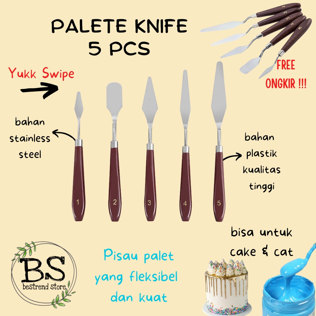 Jual Palette Knife Spatula Lukis 5pcs Pisau Palet Untuk Dekorasi Kue ...