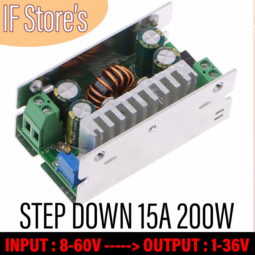 Jual Step Down 15A 200W 8-60V to 1-36V DC-DC Adjustable Buck Converter | Shopee Indonesia