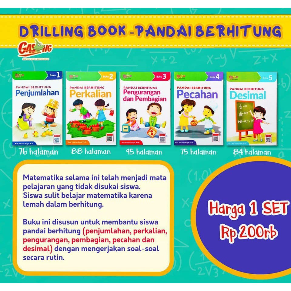 Jual Kandel Buku Belajar Berhitung Anak Drilling Book Pandai Berhitung ...