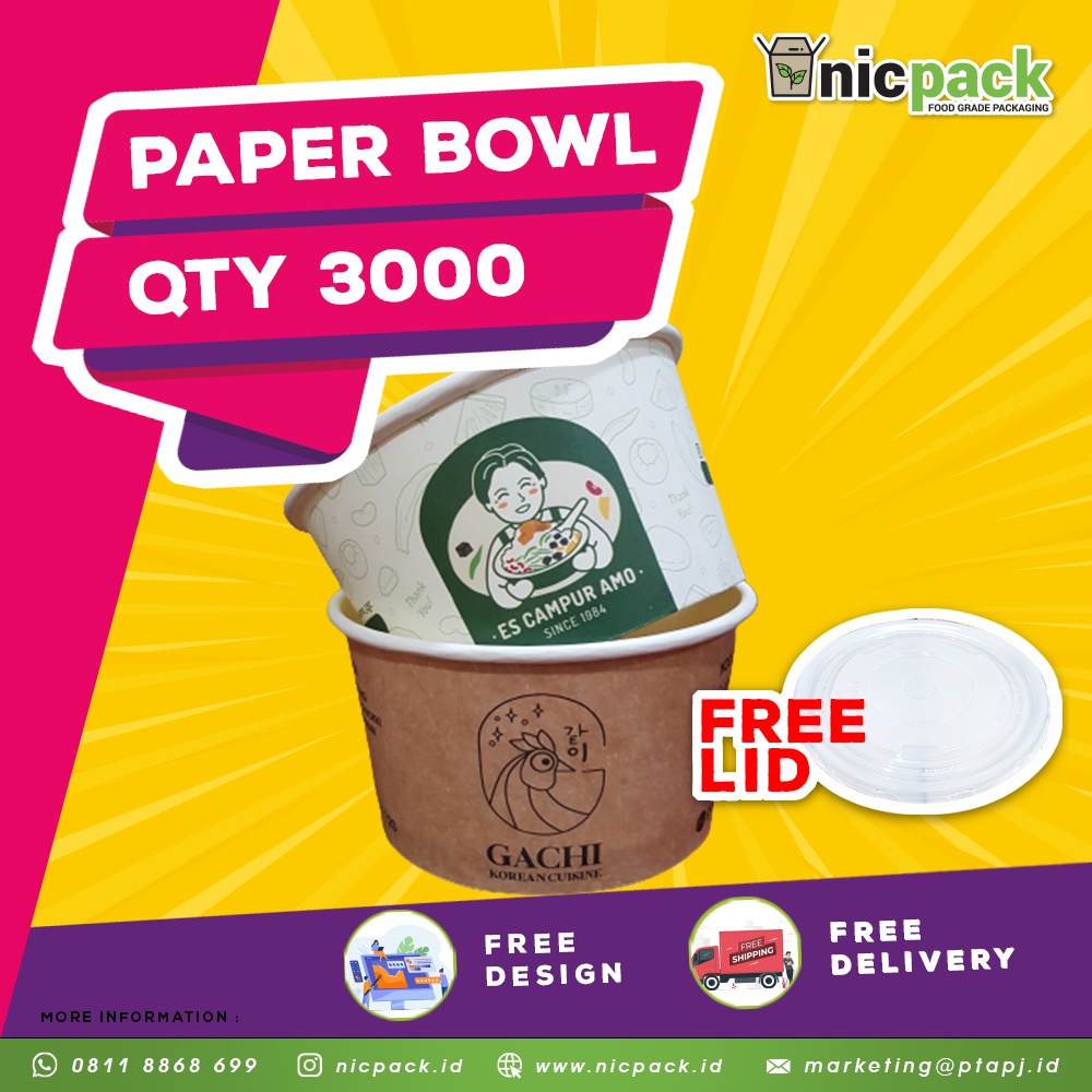 Jual Paper Bowl Custom Cetak - 3000 Pcs | Shopee Indonesia