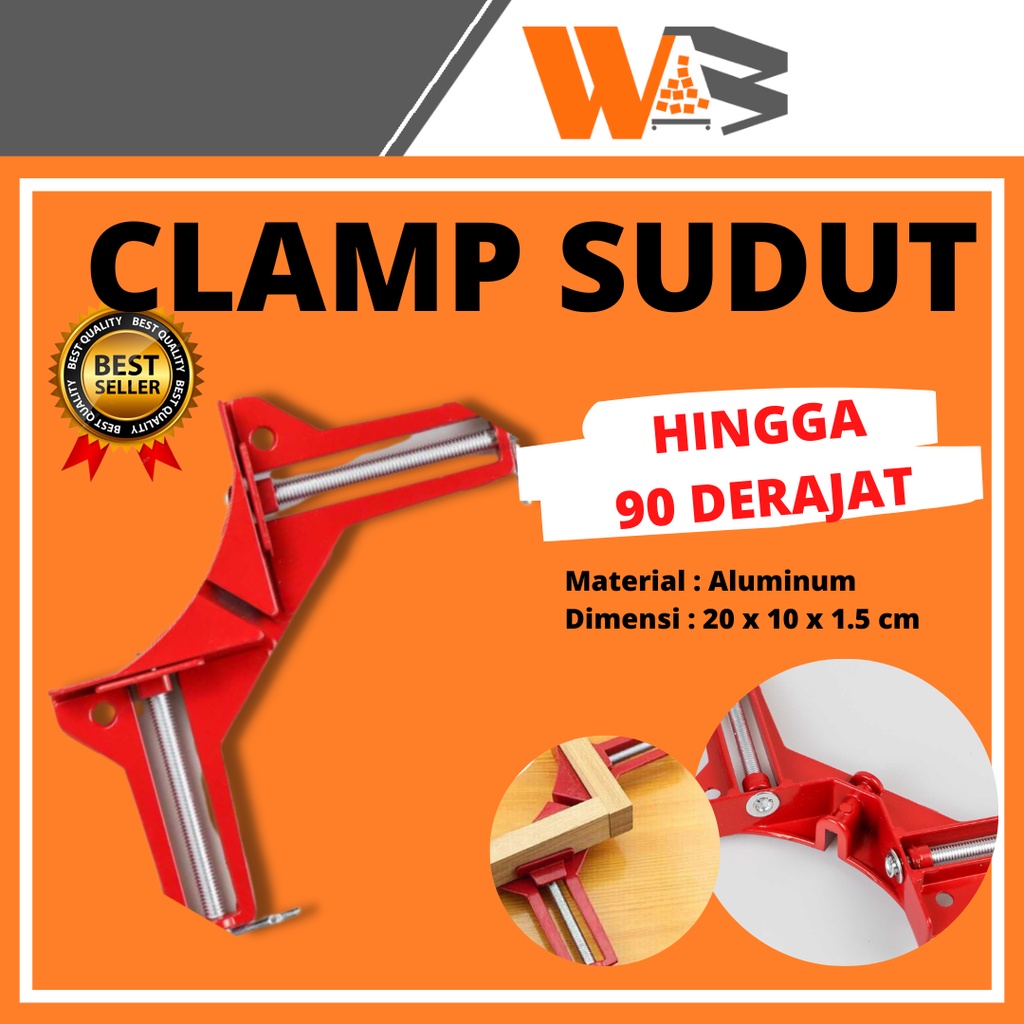 Jual COD Penjepit Sudut Frame Kaca Kayu Angle 90 Derajat Corner Clamp ...
