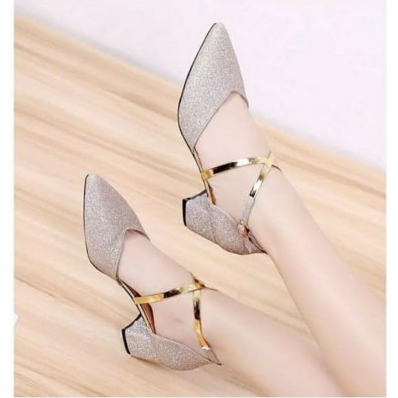 Jual heels chunky hak tahu sl13 | Shopee Indonesia
