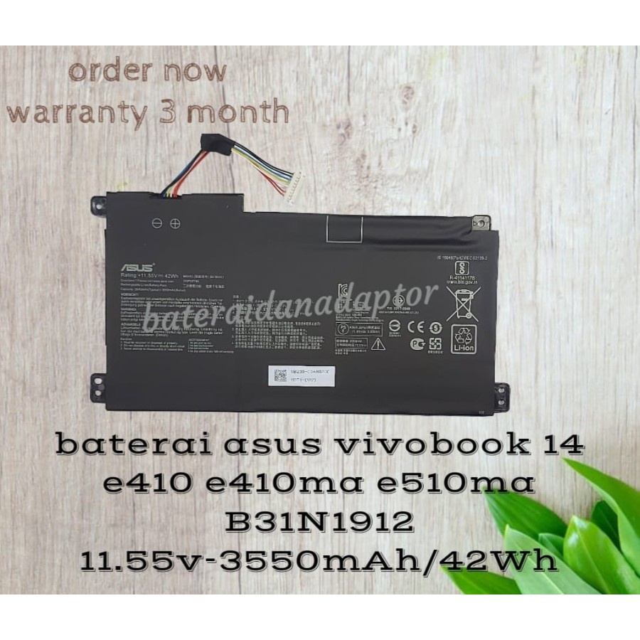 Jual Baterai Asus VivoBook 14 E410 E410MA E510MA B31N1912 C31N1912 Original | Shopee Indonesia