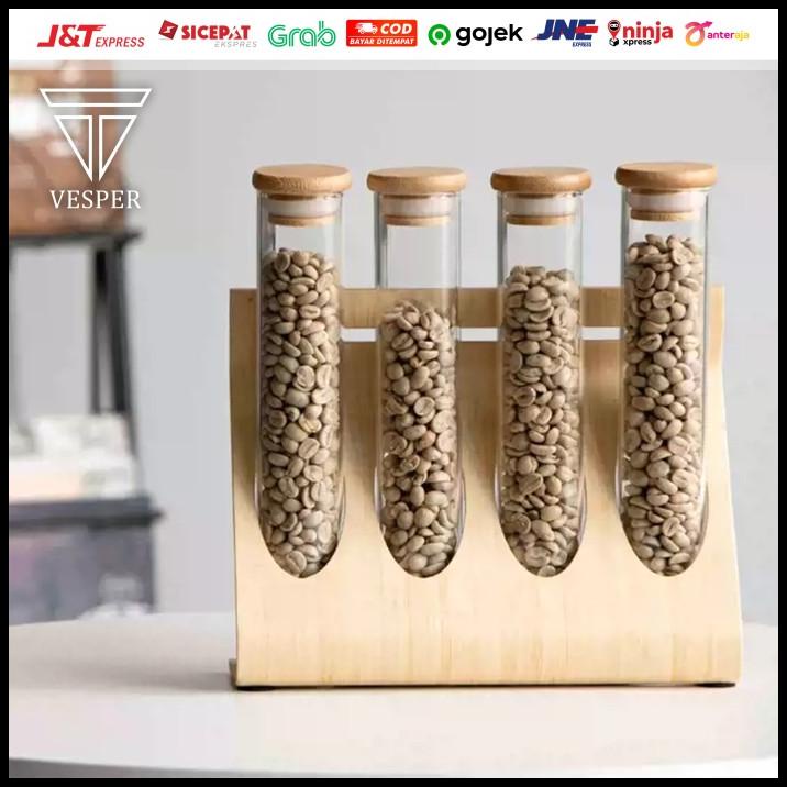 Jual Wooden Coffee Bean Tube Display Rack Stand / Rak Tabung Biji Kopi ...