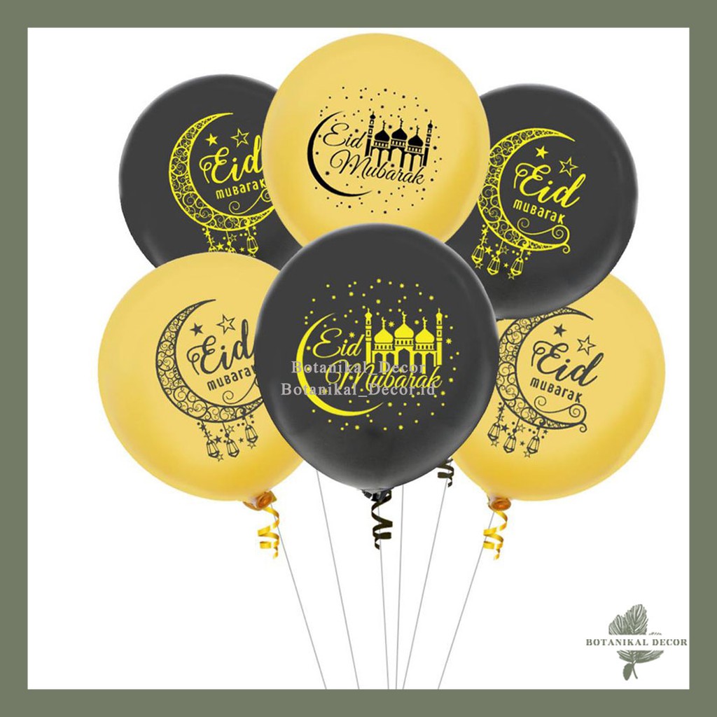 Jual Eid Mubarak Ballon Hari Raya Idul Fitri Adha Balon Cantik Hiasan ...