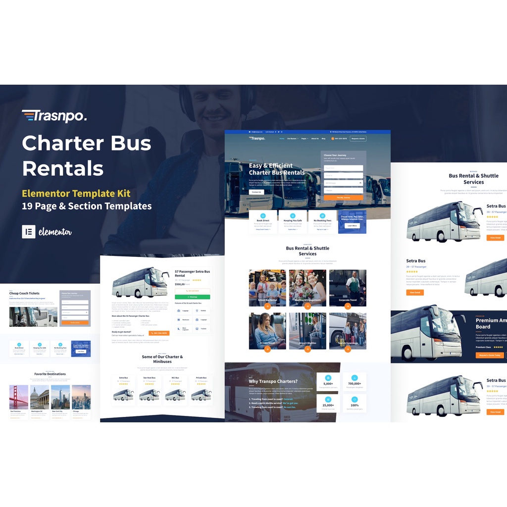 Jual SOURCE CODE Transpo - Charter Bus Rental Company WordPress Elementor Template Kit android ...