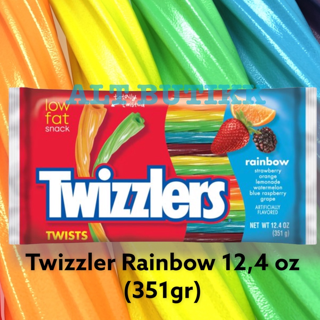 Jual TWIZZLERS TWISTS RAINBOW CANDY 12,4 OZ | PERMEN TWIZZLER 351 GR ...
