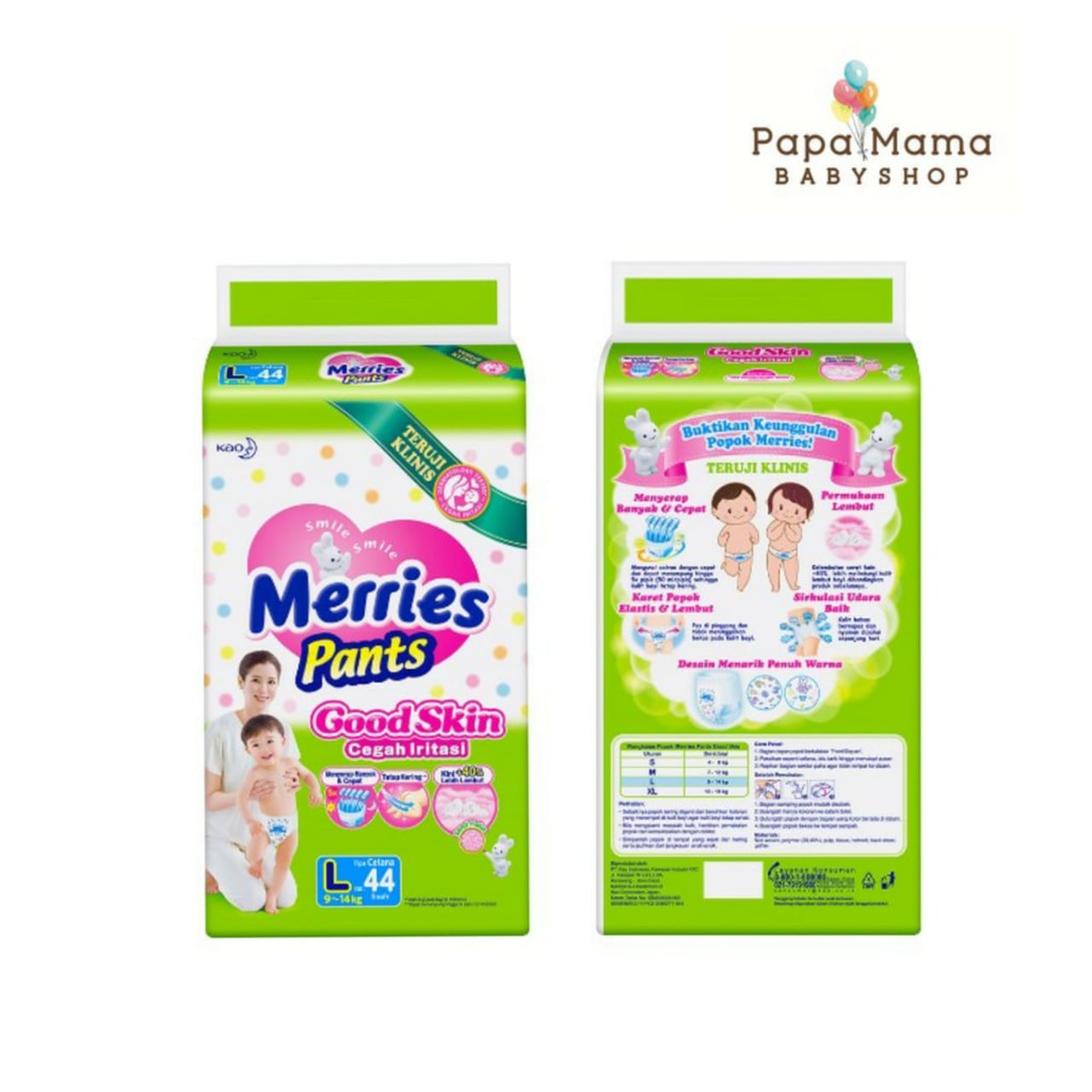 Jual Merries Pants Good Skin L44 Ekonomis Diapers - Popok Celana Sekali ...