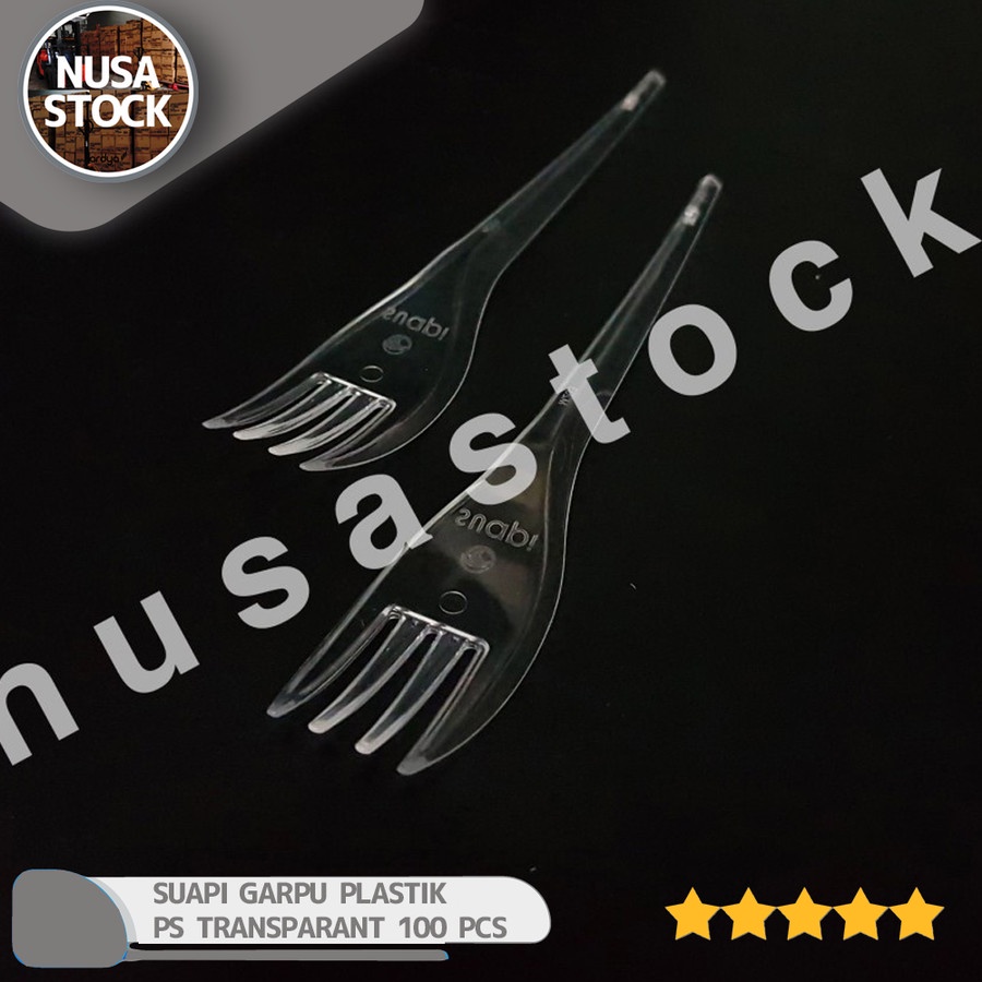 Jual SUAPI GARPU MAKAN PLASTIK PS TRANSPARAN BENING 100 PCS FOOD SAFE ...