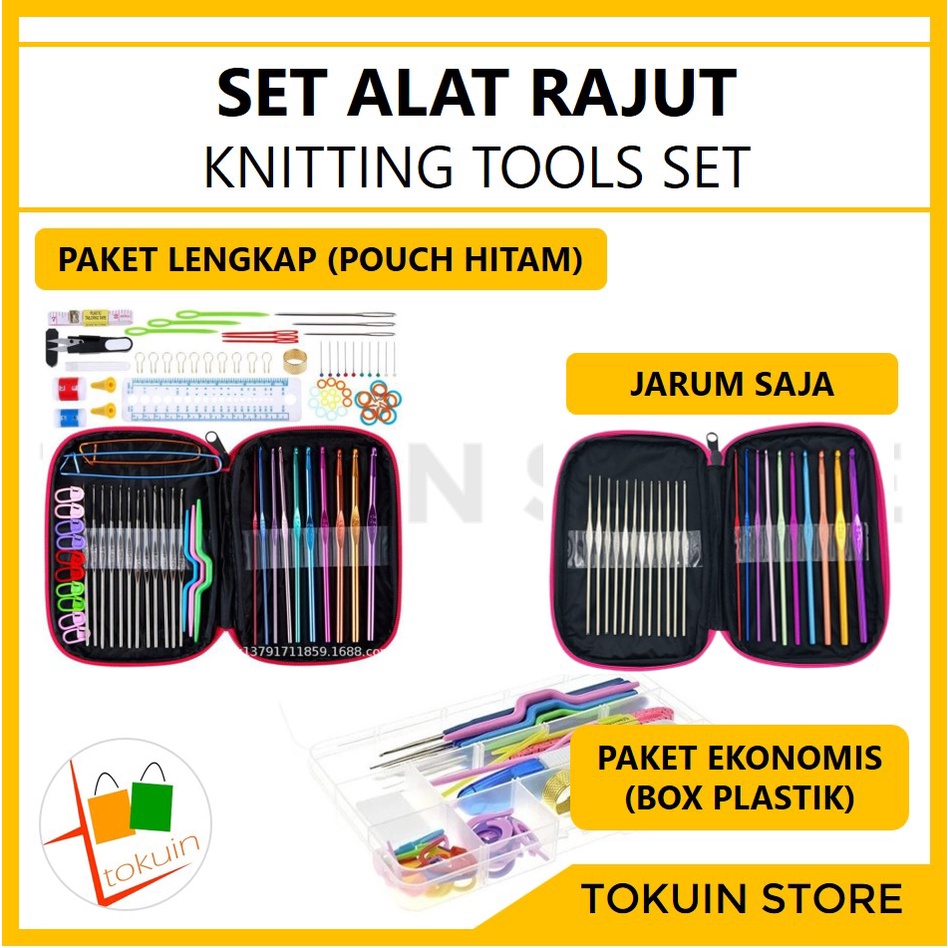Jual Set Alat Rajut Hakpen Rajut Crochet Kit Jarum Rajut Jahit Knitting ...