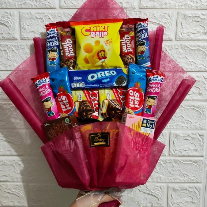 Jual Sale!!! Snack Bouquet / Bucket Bunga Buket Snack Makanan/ Kado ...
