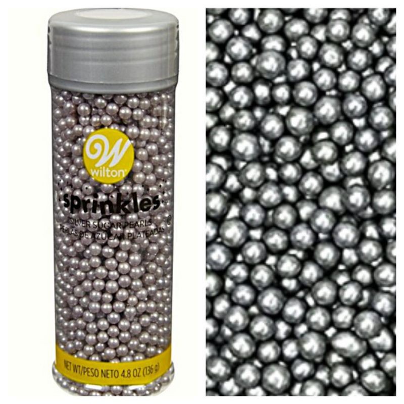 Jual Wilton silver pearl sprinkle hiasan kue mutiara perak bisa dimakan ...