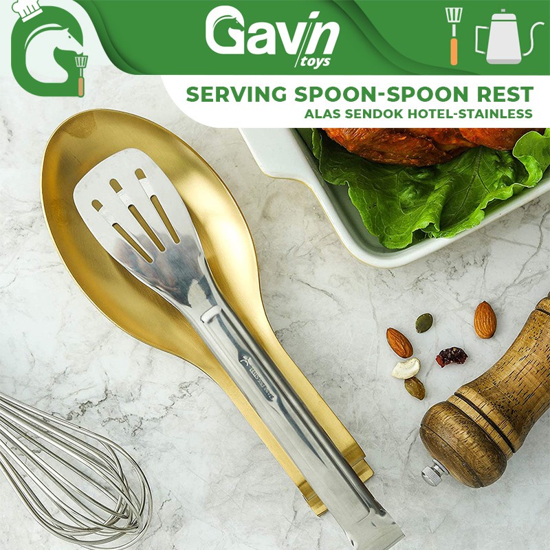 Jual Serving Spoon Rest Stainless Hotel - Tatakan Centong Sayur Wadah ...