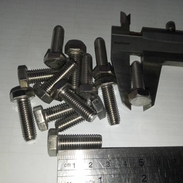 Jual Baut hex m8 x 25 (2,5cm) stainless 304 THE A2-70 | Shopee Indonesia