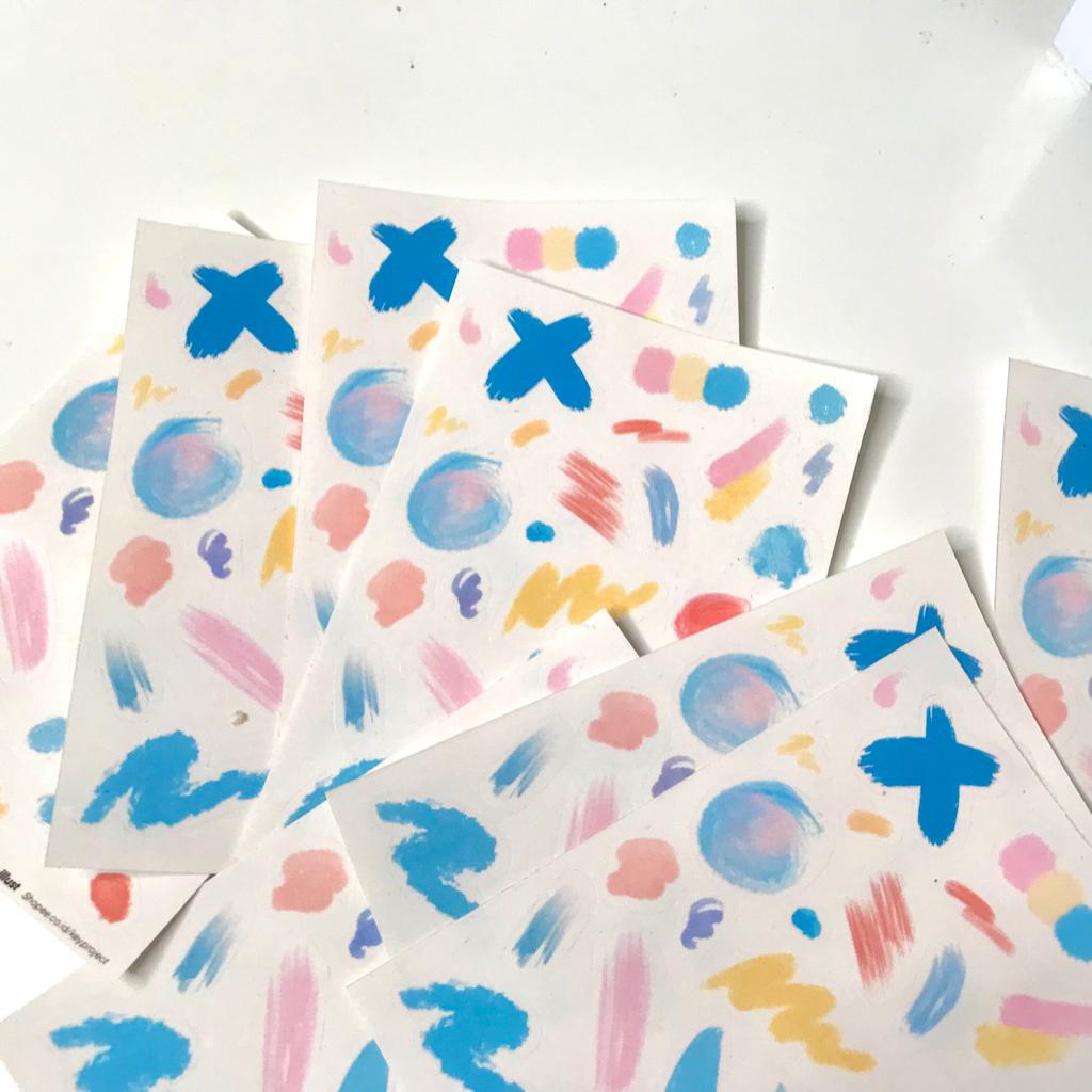 Jual TRANSPARANT paint sticker sheet/ dekorasi jurnal/ planner deco ...
