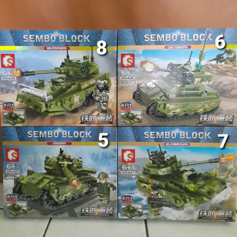 Jual Mainan Lego Brick Tank Militer Pansher Amphibi 105425 - 8 Army 4 ...