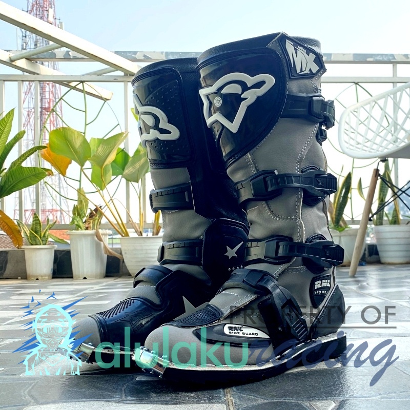 Jual Sepatu Motocross RNL Racing Product Original MX Trail - Grey Black ...