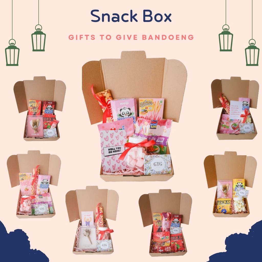 Jual Hampers Snack Box / Pink Snack Box / Gift / Kado Cemilan warna ...