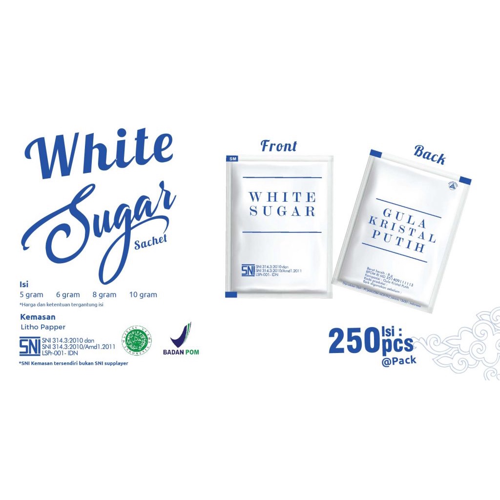 Jual Gula Sachet/ Gula Kristal Putih (isi 100 @5gr) | Shopee Indonesia