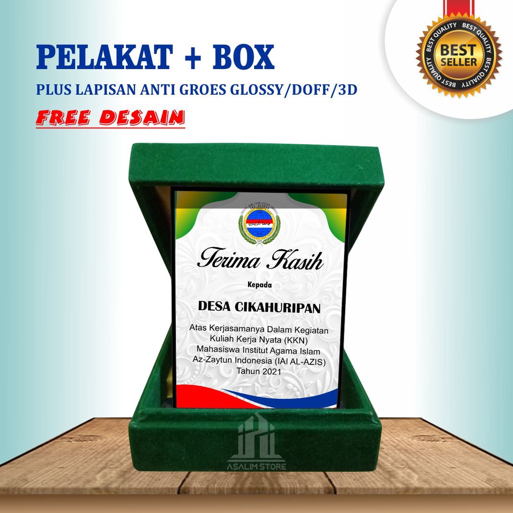 Jual Plakat Kayu custom Cindra mata penghargaan Souvenir custom murah ...