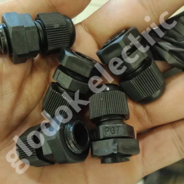 Jual FORT Kabel gland PG7 hitam glend kabel ukuran 3.5 sampai 6 mm ...