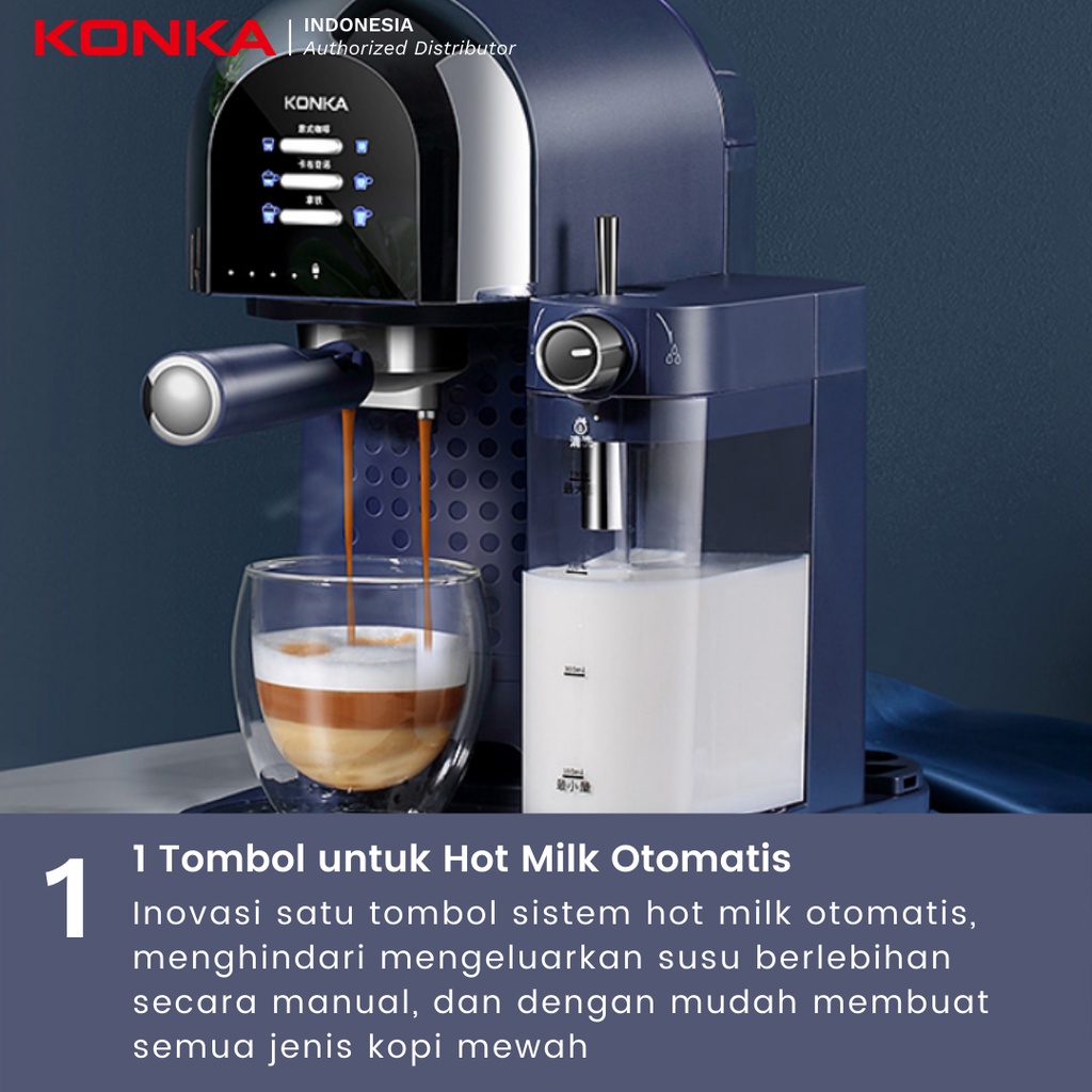 Jual KONKA Mesin Kopi Espresso Coffee Machine Auto Milk Frother - KCF ...