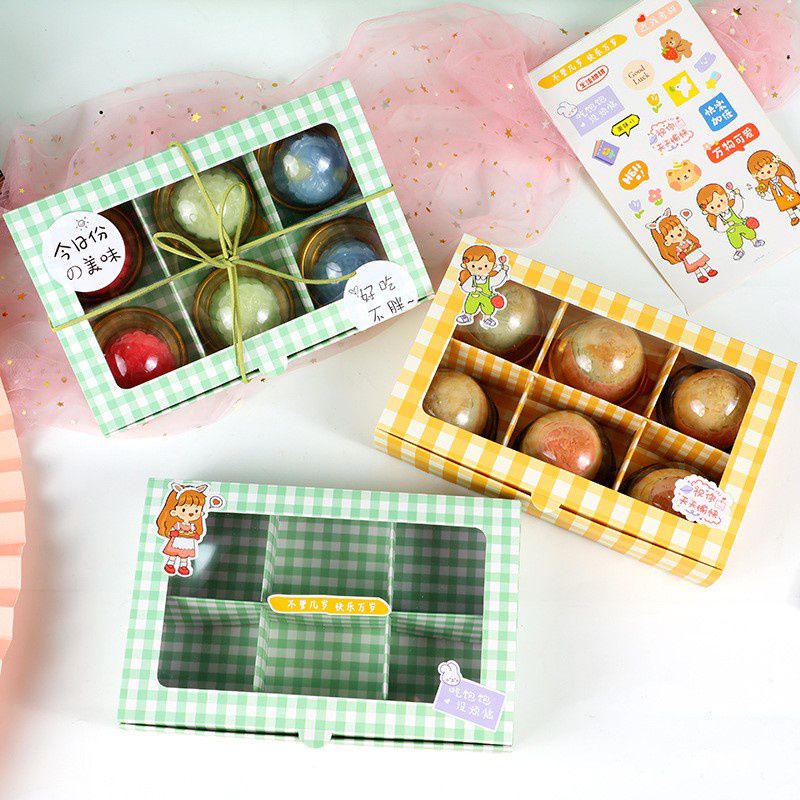 Jual Kotak Sekat 6 kue bulan Mooncake Nastar Box sekat 6 motif Garis ...