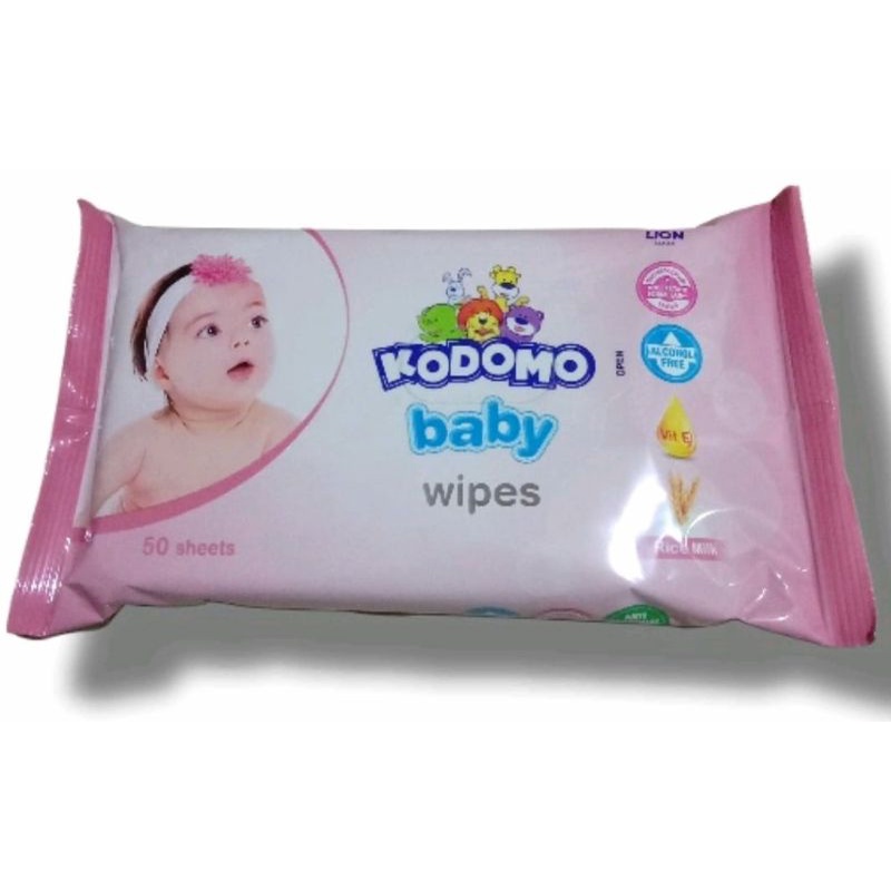 Jual Tissue / Tisu Basah Kodomo Wipes Pink 50 Lembar/ Sheets [1 Pack ...