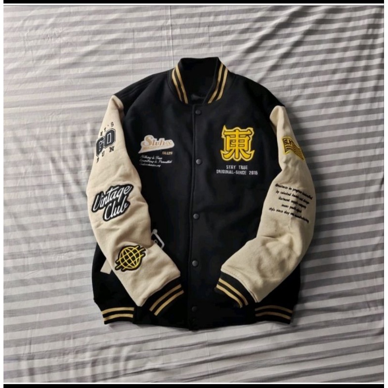 Jual (BAHAN TEBAL ) Jaket Varsity Baseball Full Bordir Pria Wanita ...