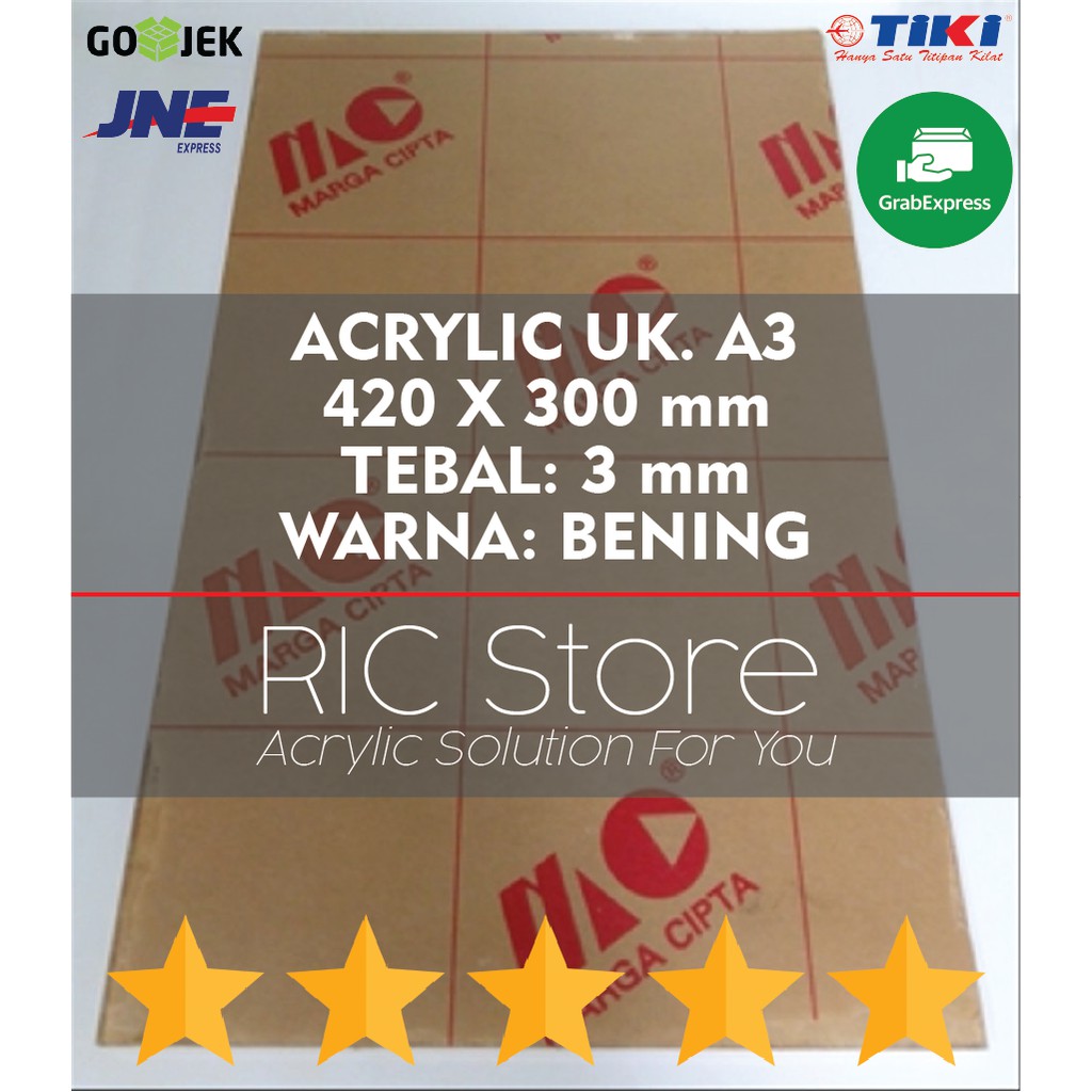 Jual Acrylic / Akrilik Lembaran Uk. A3 Tebal 3mm BENING | Shopee Indonesia