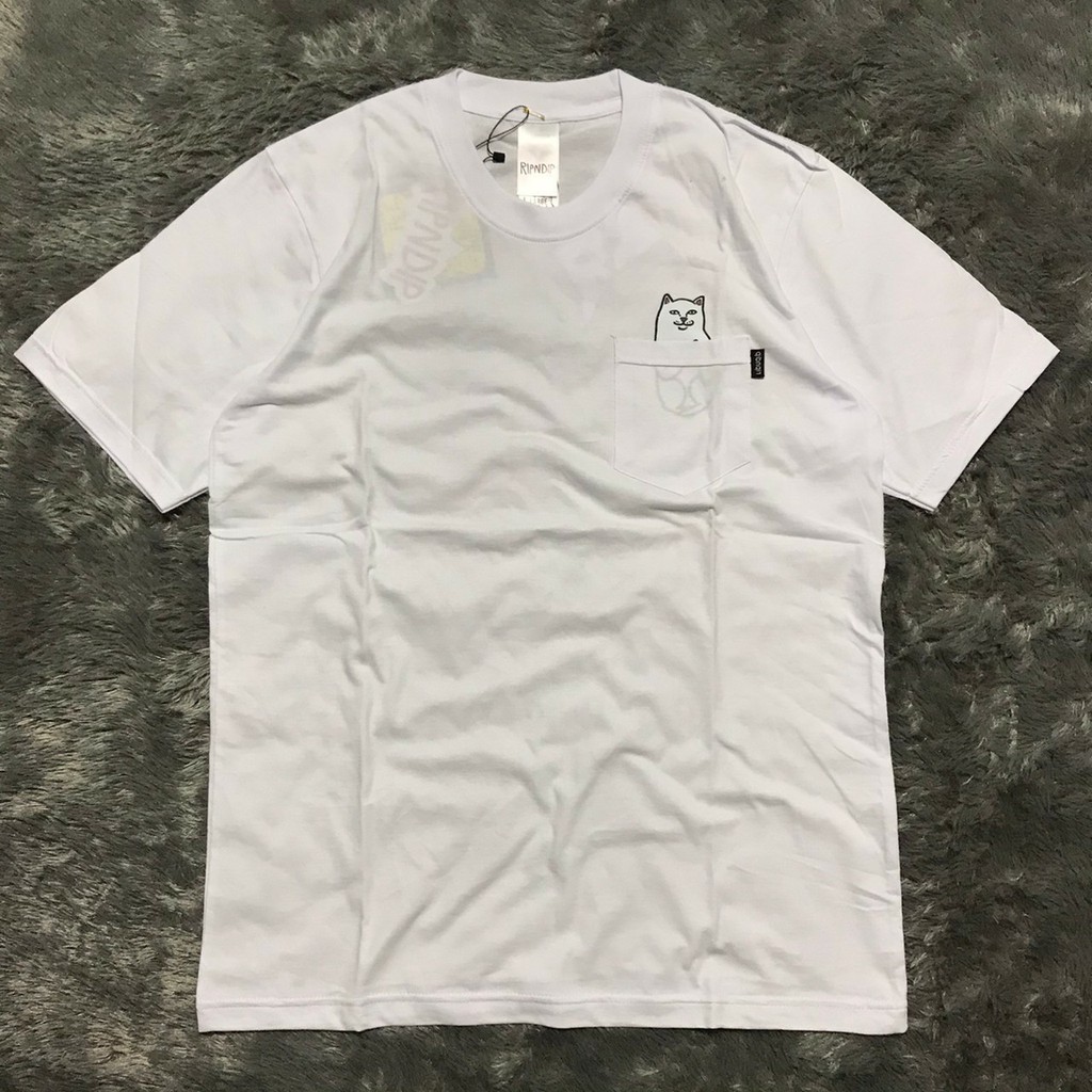 Jual Kaos Ripndip Pocket Nermal Putih Premium Mirror | Shopee Indonesia