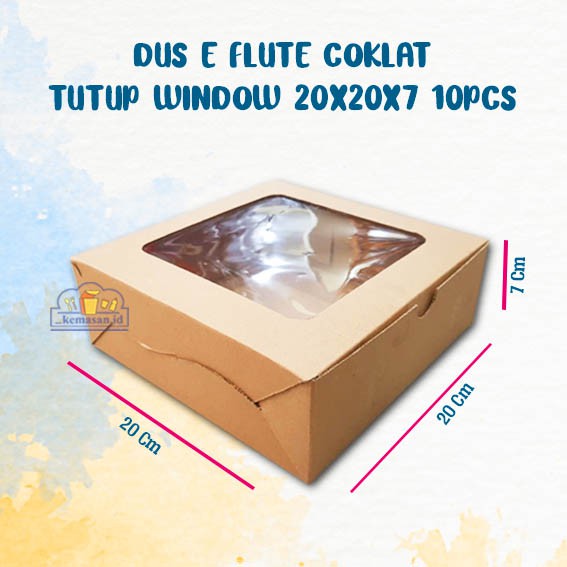 Jual DUS E FLUTE COKLAT TUTUP WINDOW 20X20X7 10PCS | Shopee Indonesia