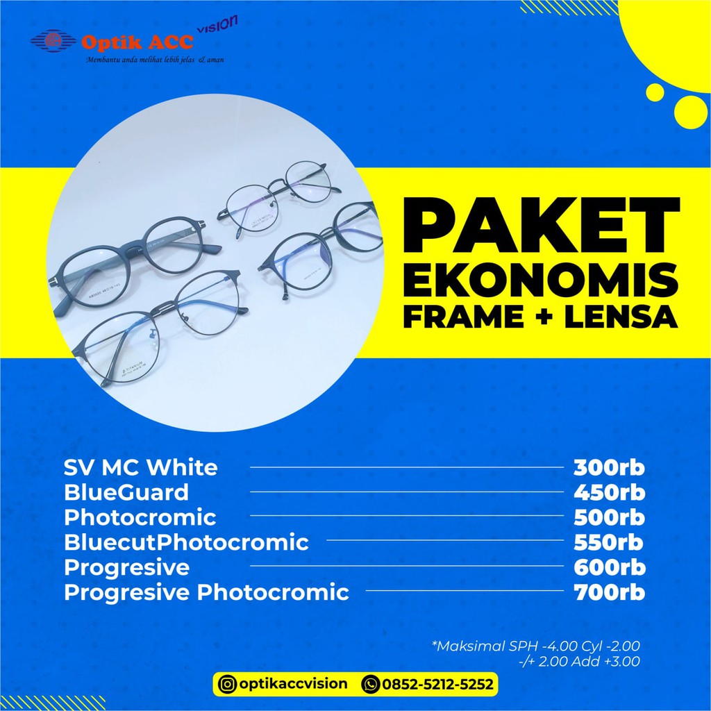 Jual PAKET KACAMATA (FRAME DAN LENSA) | Shopee Indonesia
