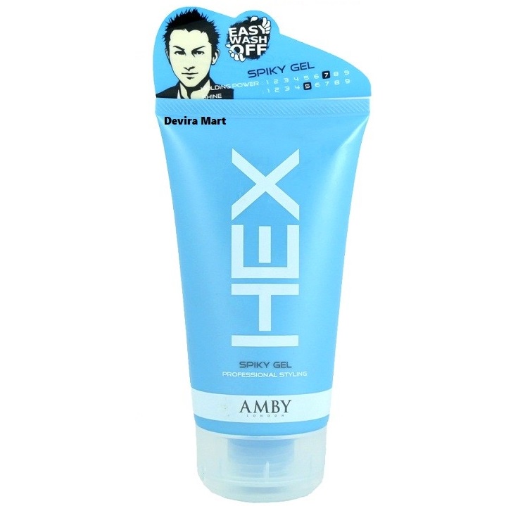 Jual Amby London Hex Easy Wash Off Spiky Gel Blue Hair Wax Rambut Pria ...
