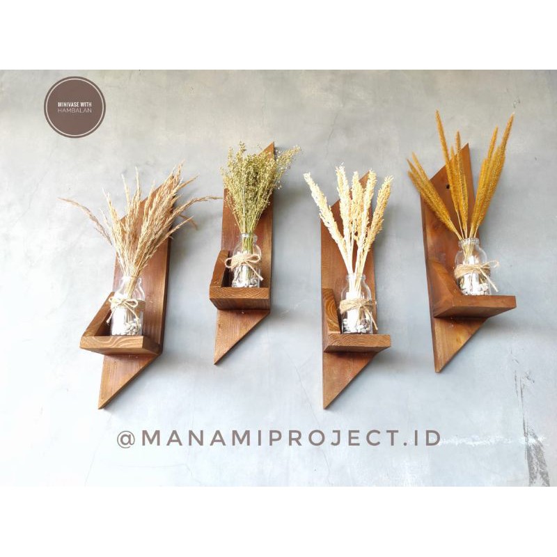 Jual Mini Vase With Ambalan / Dried Flower Wallhanging/ Pajangan Bunga ...