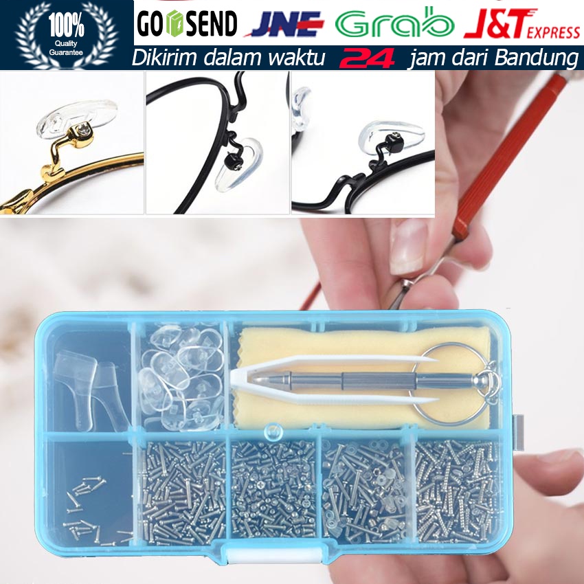 Jual Set Reparasi Kacamata Perlengkapan Kacamata Baut Sekrup Mur Obeng Nose Pad Earhook | Shopee ...