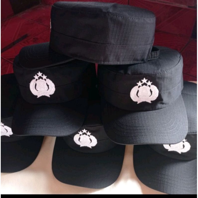 Jual pilkep/field cap/topi komando bintara,pama,pamen polri | Shopee ...