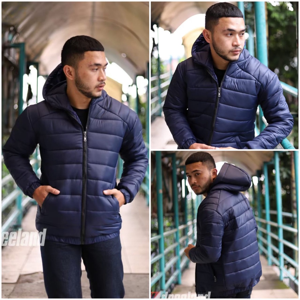 Jual Jaket Puffer / Jacket Winter (Navy) | Shopee Indonesia