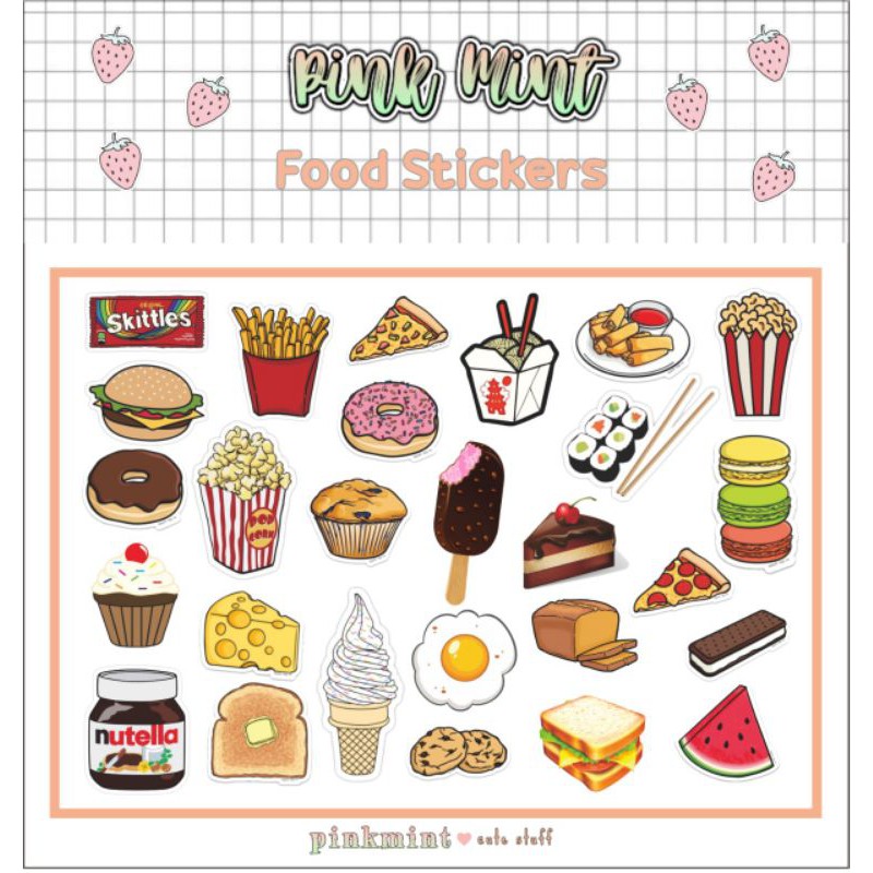 Jual STICKER AESTHETIC MAKANAN LUCU | Shopee Indonesia