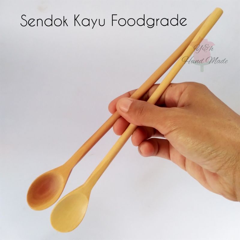 Jual Sendok Jus Kayu Panjang 23 cm / Sendok Kayu Panjang / Pengaduk ...