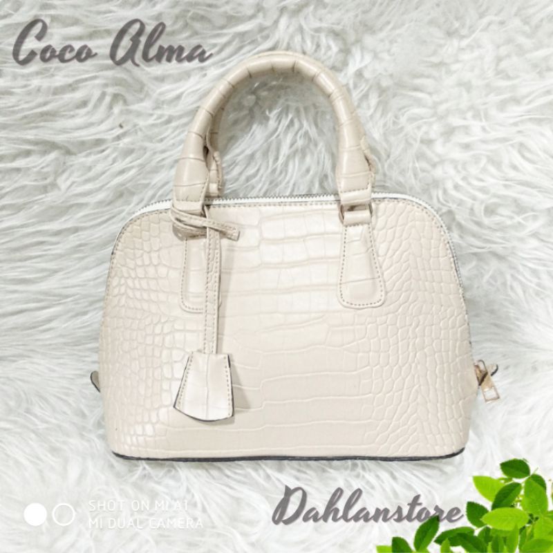 Jual Coco Alma [ Cream ] Tas Fashion Mini Croco Kecil Wanita Grosir COD Perempuan Pesta ...
